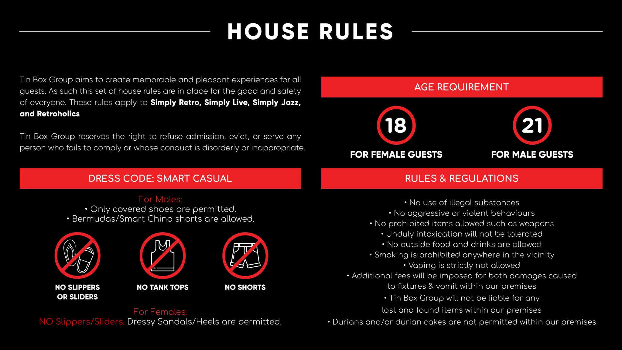 Reservations - Simply Retro by Tin Box @ CHIJMES